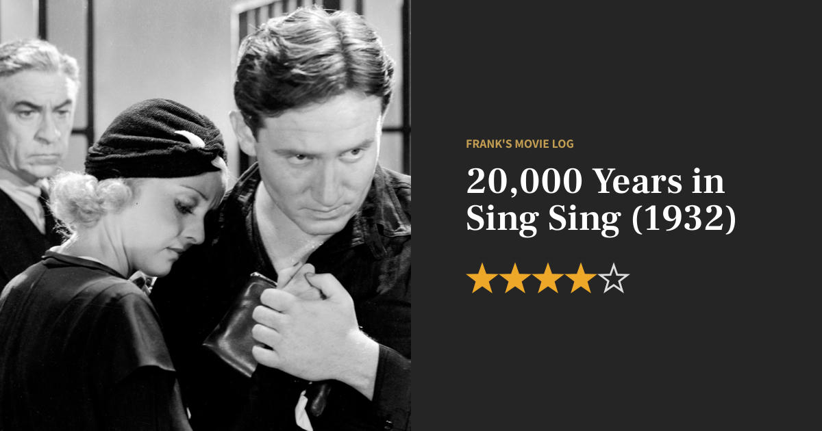 20,000 Years in Sing Sing movie review (1932) - Frank's Movie Log