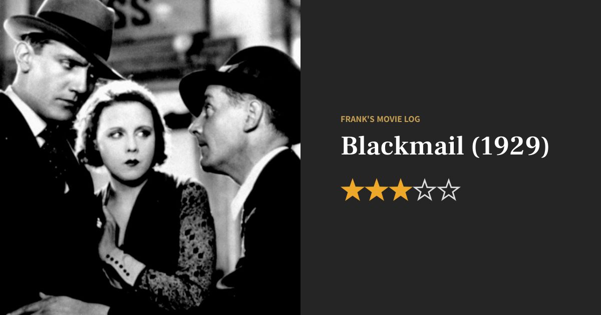 Blackmail movie review & summary (1929) - Frank's Movie Log