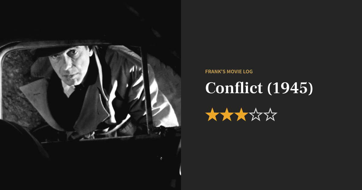 Conflict movie review & summary (1945) - Frank's Movie Log